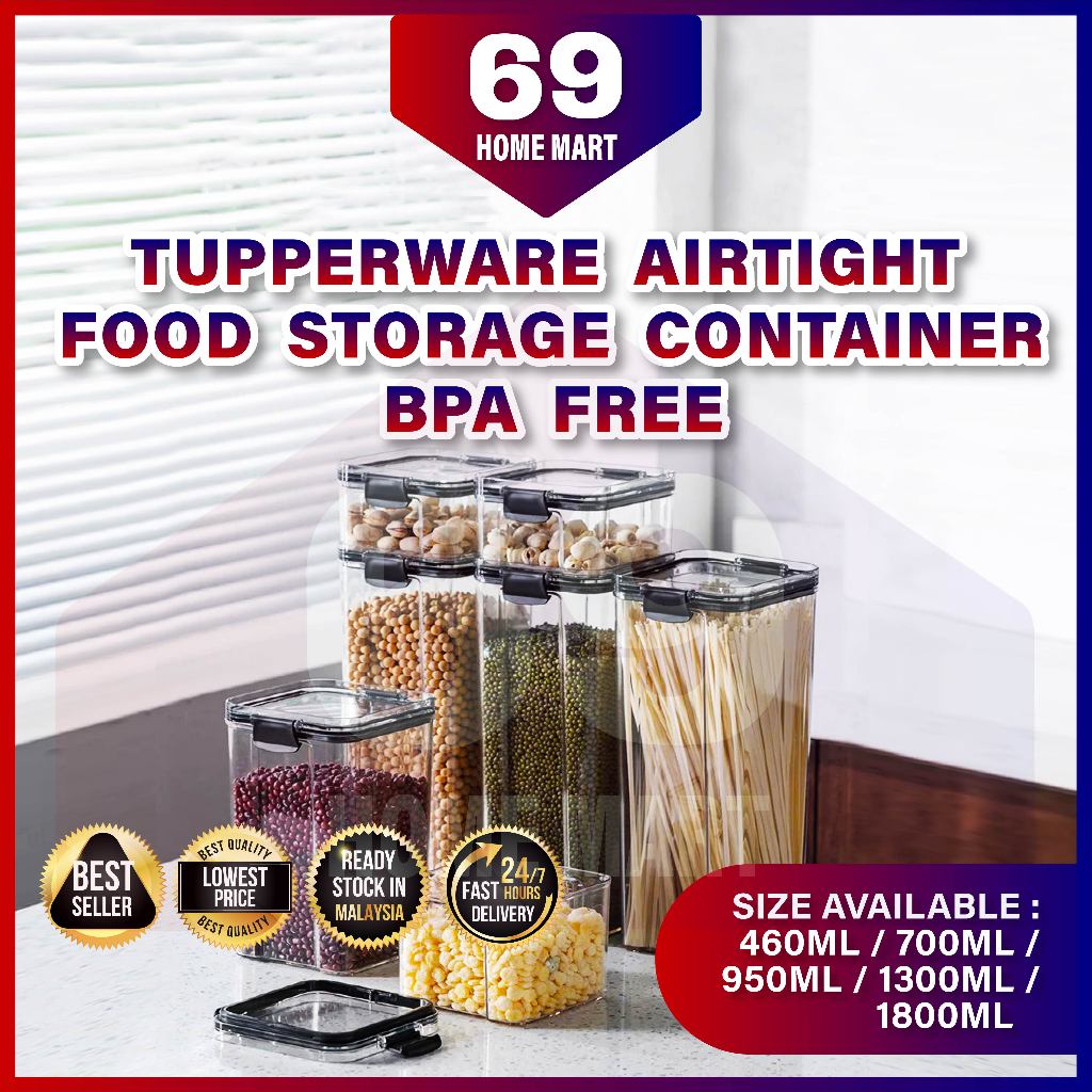 Tupperware Airtight Food Storage Container BPA Free Plastic Dry Food ...