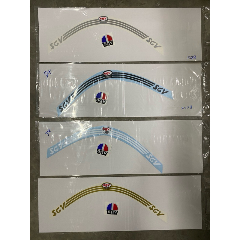 SGV Helmet Sticker(Set)/Original Size Fitting { White / Black / Silver ...