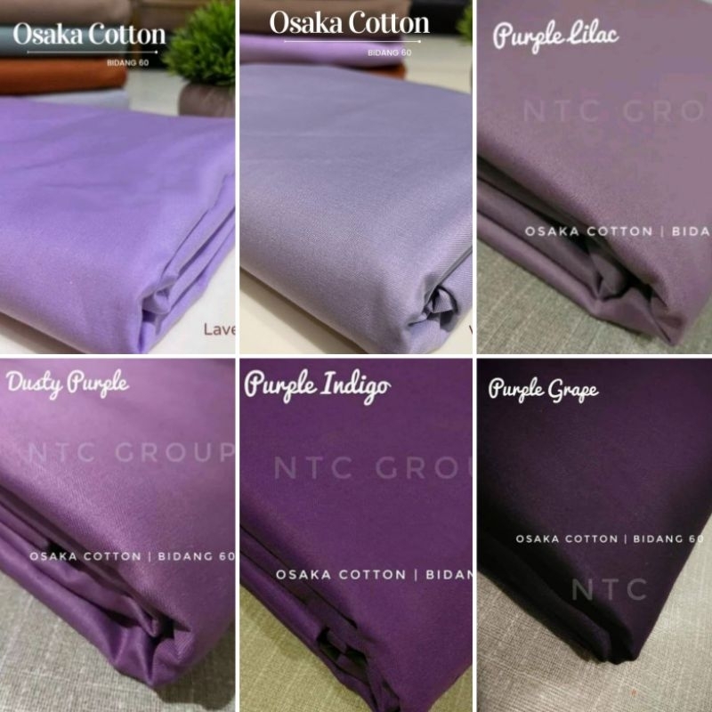 Kain Plain Osaka Cotton Open Meter (Bidang 60) -Purple Dark Light Soft ...