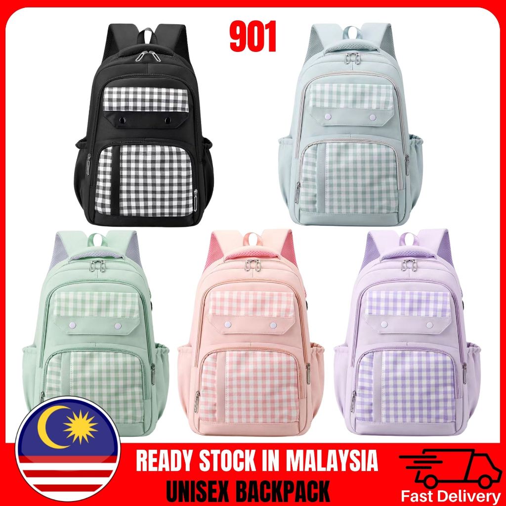 901 #Korea Backpack High Quality ( Beg Sekolah / School Bag / Beg Galas ...