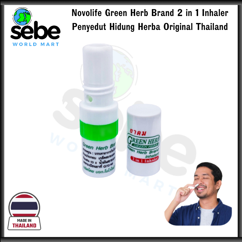 Novolife Green Herb Brand 2 in 1 Inhaler Penyedut Hidung Herba Original ...