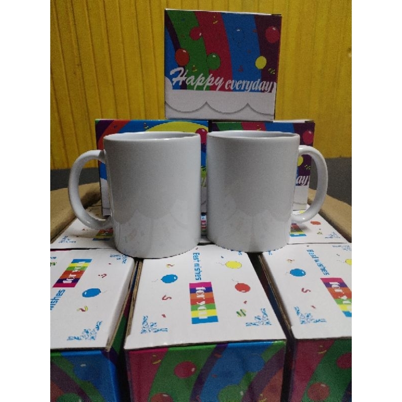 SUBLIMATION WHITE MUG with PREMIUM box (48pcs) (HARGA POSTAGE SHJ ...