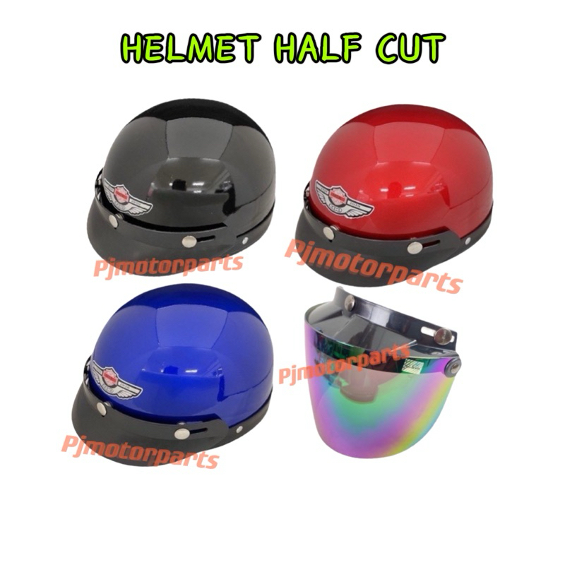 Helmet Half Separuh / Helmet Visor / Helmet Cermin (Kura Kura/46 ...
