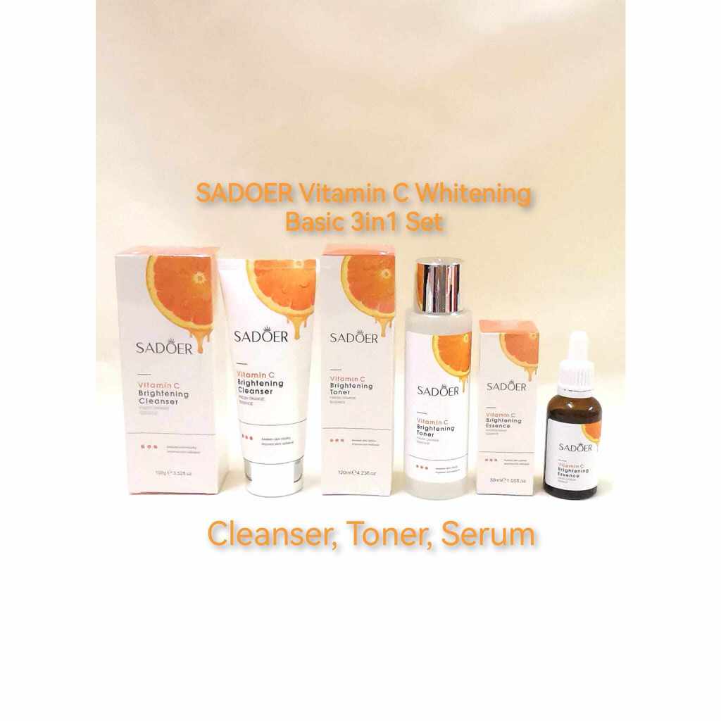 SADOER Vitamin C Whitening Skincare Set (3in1) (Facial Cleanser, Facial ...