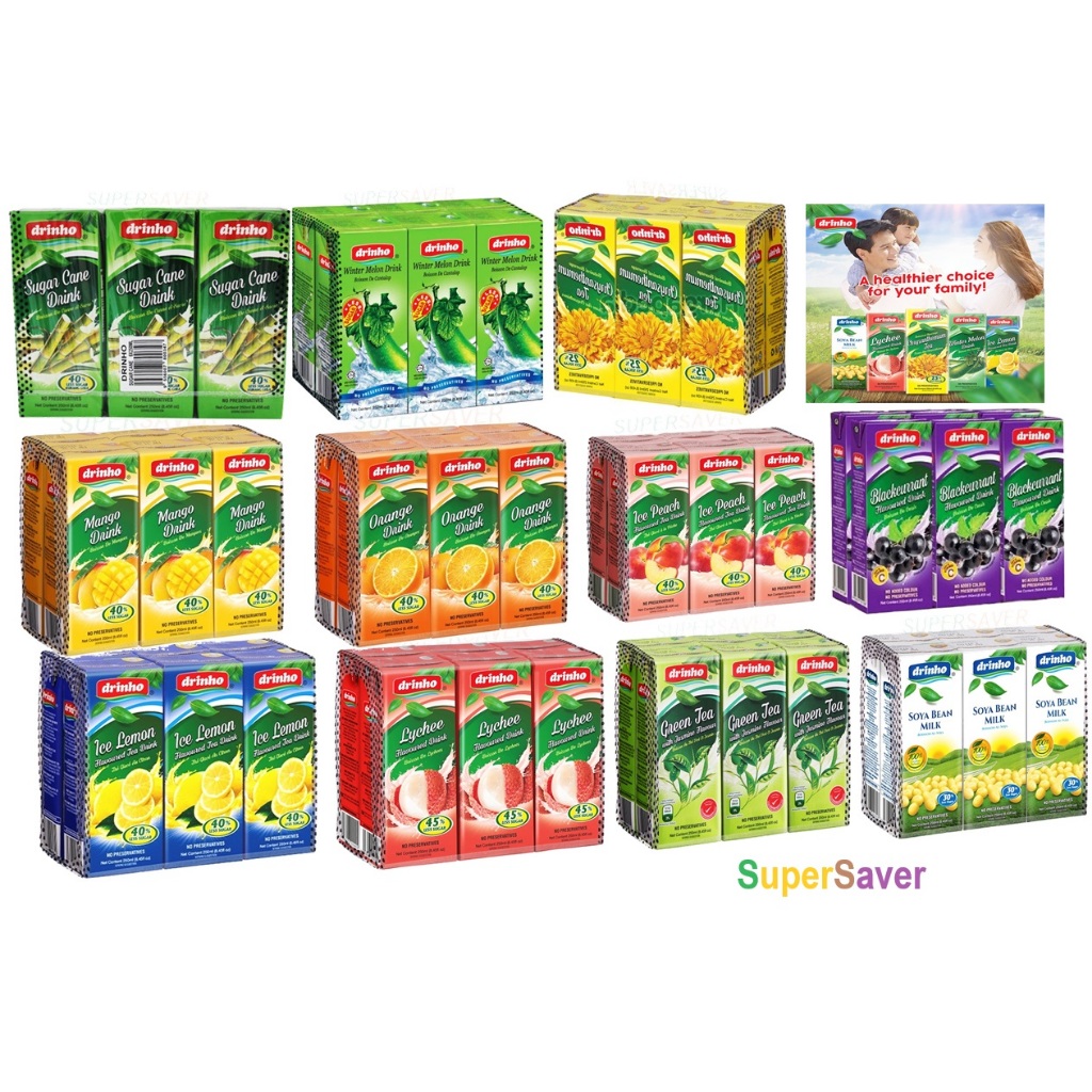 Drinho 250ml X 6/Ice peach tea/Green tea/Winter melon/Ice Lemon Tea ...