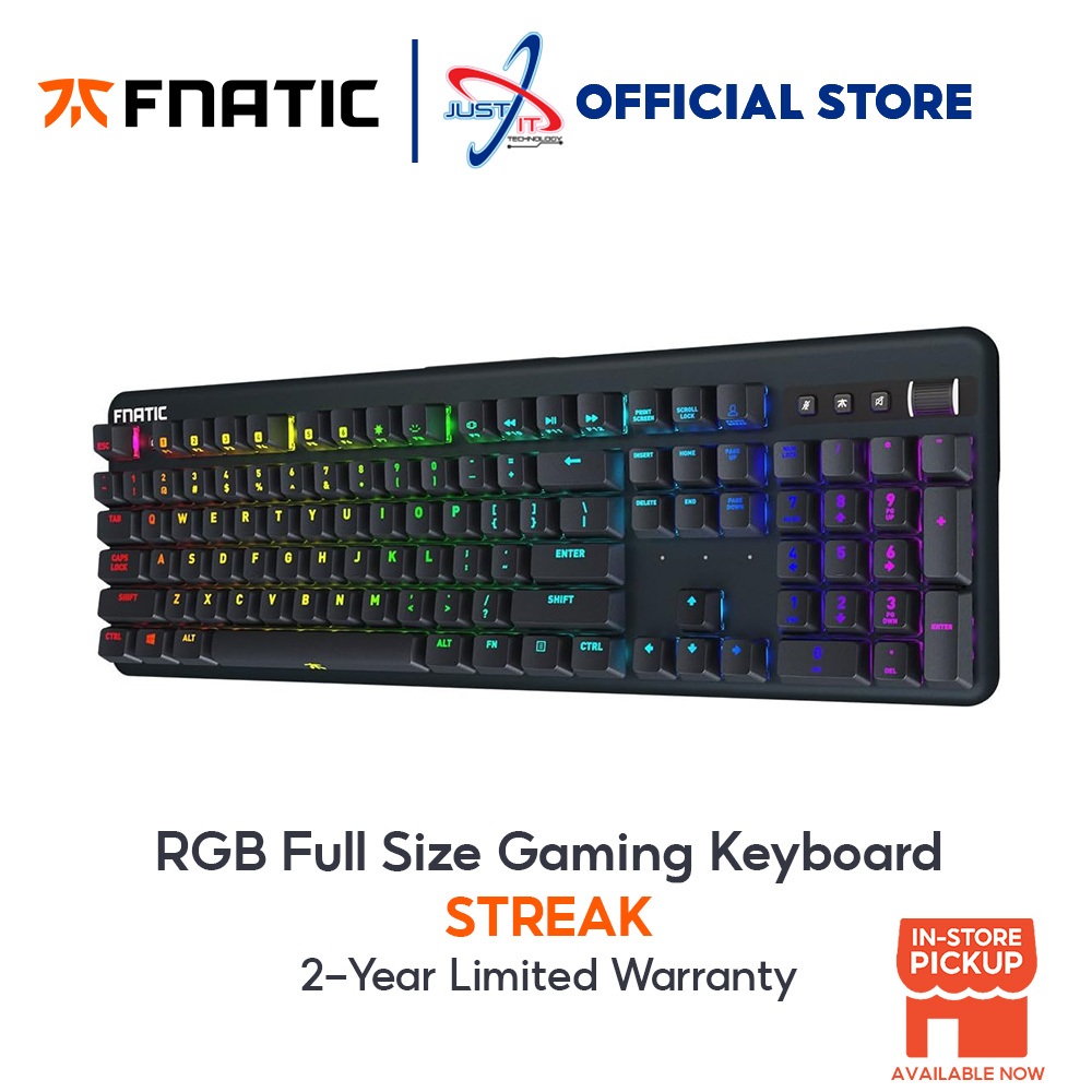Fnatic Gear Streak RGB Full Size Gaming Keyboard - Cherry Brown/Cherry ...