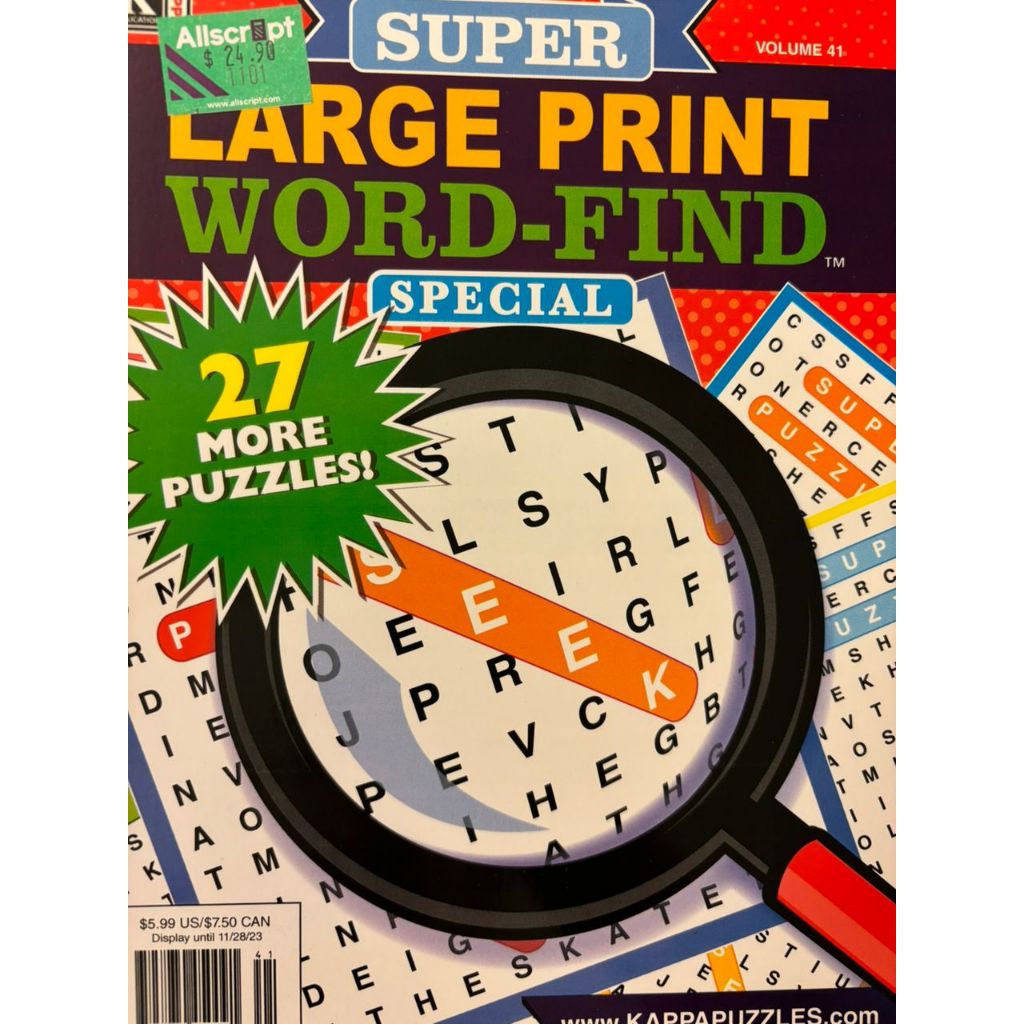 SUPER LARGE PRINT WORD-FIND SPECIAL | Shopee Malaysia