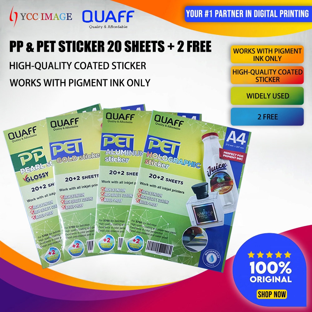 QUAFF PET Sticker / PP Pearl Sticker Inkjet Sticker for Label ...
