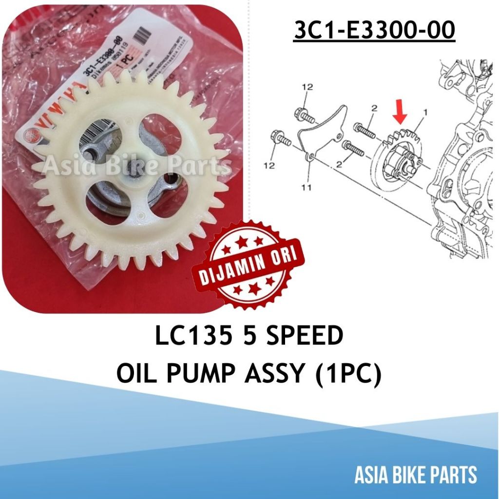 Yamaha Original LC135 5 Speed 5S Oil Pump Assy - 3C1-E3300-00 / 92017-05025 | Shopee Malaysia