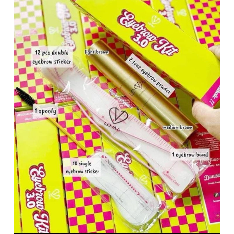 💯𝗢𝗥𝗜𝗚𝗜𝗡𝗔𝗟💕Lovaa Eyebrow Kit 3.0 / Cop Kening Lovaa Cosmetic Eye Brow ...