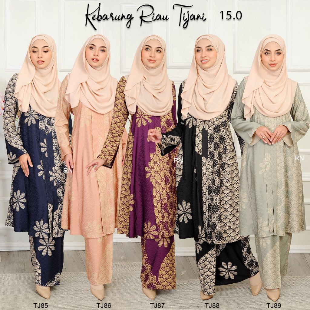 Tijani 15.0 - Baju Kebarung Kebaya Riau Batik Labuh Longgar Plus Size ...