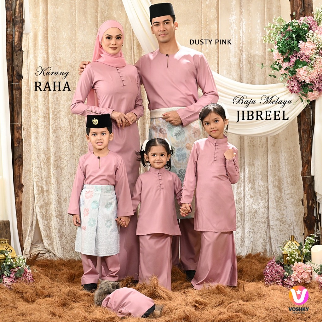 Baju Raya 2024 Sedondon Baju Melayu Jibreel & Kurung Raha - Dusty Pink ...