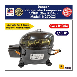 DONPER Commercial Refrigerator Compressor K400 1/2HP R134a / K375 1/2HP (Small) R134a / K270 1 ...