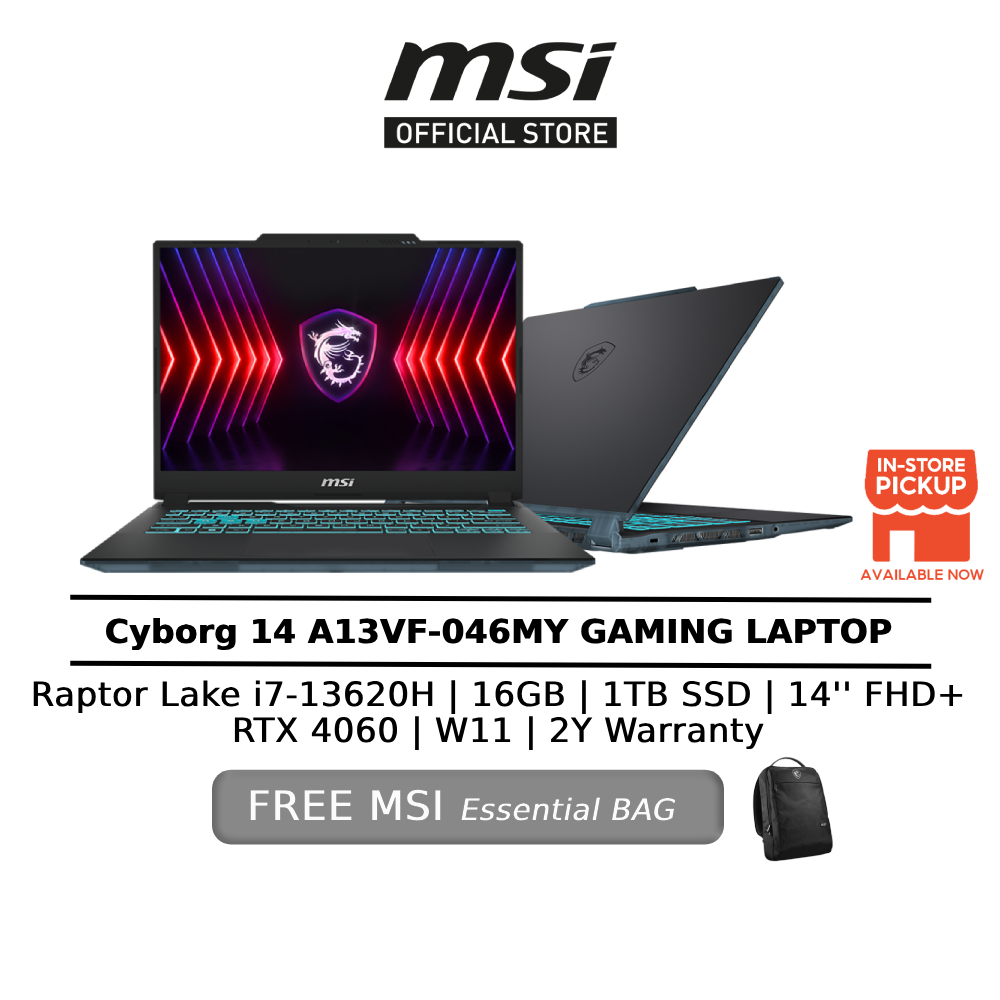 MSI GAMING LAPTOP Cyborg 14 SLIM A13VF-046MY (i7-13620H/16GB/1TB SSD/14 ...