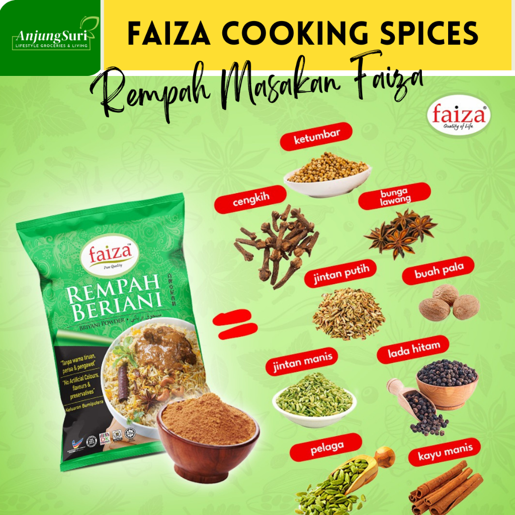 Rempah Beriyani Faiza Beriani Powder Serbuk Perencah Masakan Nasi ...