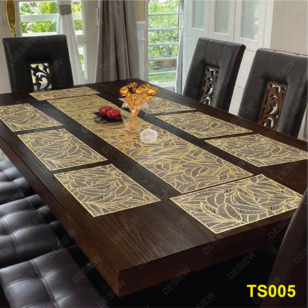 Set Alas Meja Makan 6 / 8 Kerusi Lapik Meja Panjang Coffee Table Mat ...