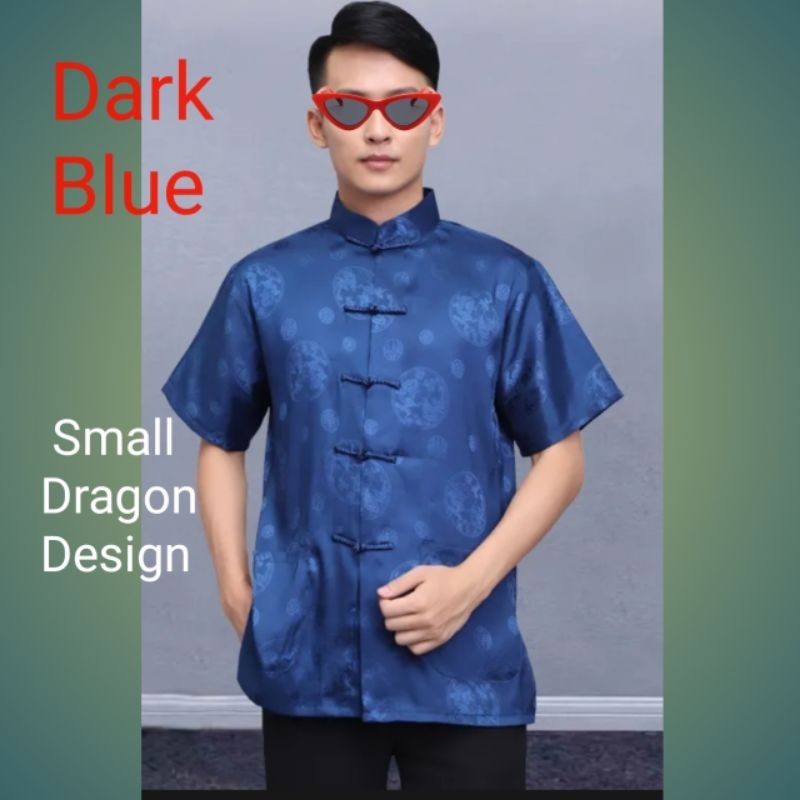 Chinese Traditional Men Short Sleeve Cheongsam Dragon CNY Men Shirt ...