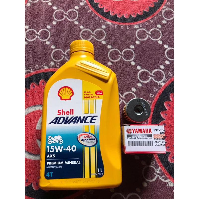 100% ORIGINAL SHELL ADVANCE 4T AX5 15W40 ENGINE OIL MOTORCYCLE MINYAK ...