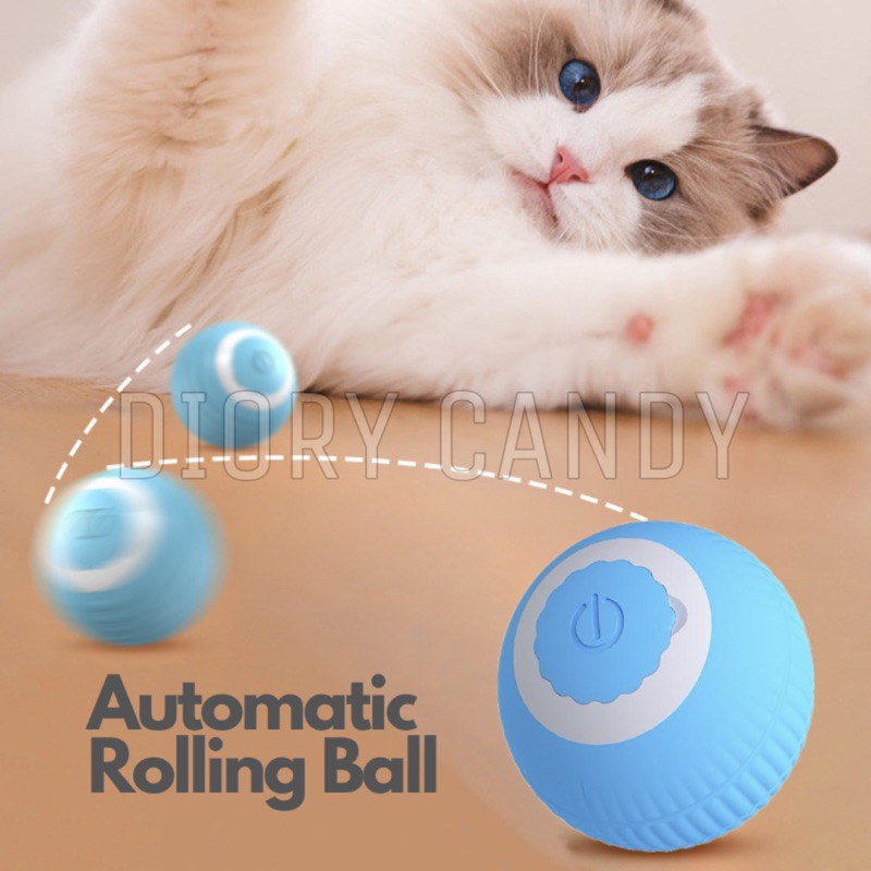 Rechargeable Cat Ball LED Cat Teasing Smart Rotating Rolling Automatic ...