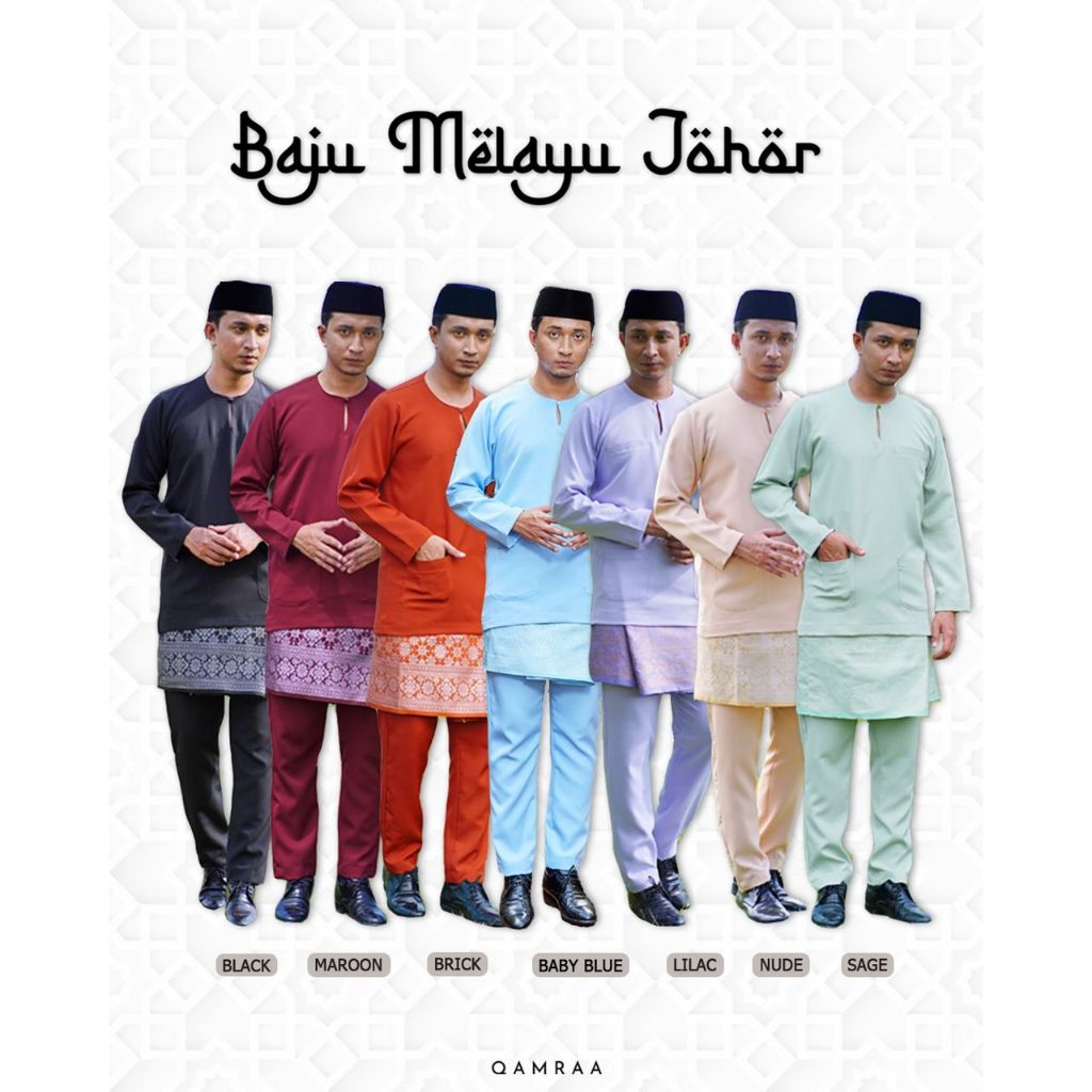 Baju Melayu Johor by Qamraa Teluk Belanga Material Premium Kurang Kedut ...