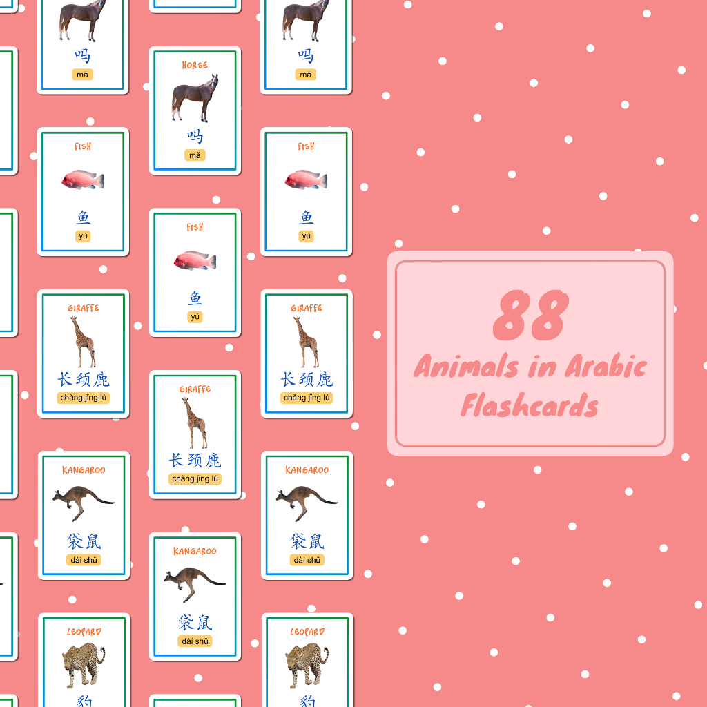 [Digital] 88 Animals in Arabic Flashcards | Shopee Malaysia