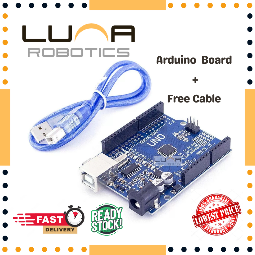 Arduino Uno Cable Smd Ch340 Atmega328 Microcontroller Development Board Shopee Malaysia 