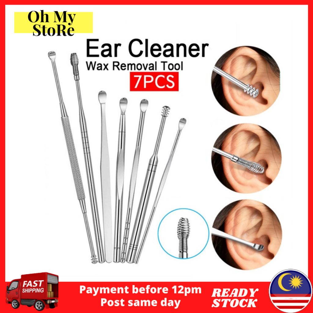 7pcs Ear Pick Earwax Removal Kit Pengorek Telinga Ear Cleansing ...