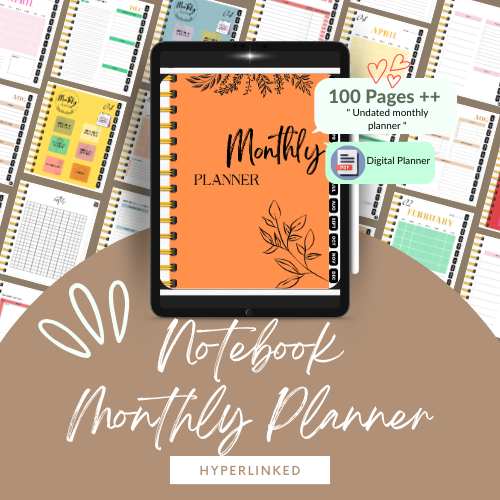 Digital Notebook Monthly Planner Undated Calendar PDF | Shopee Malaysia