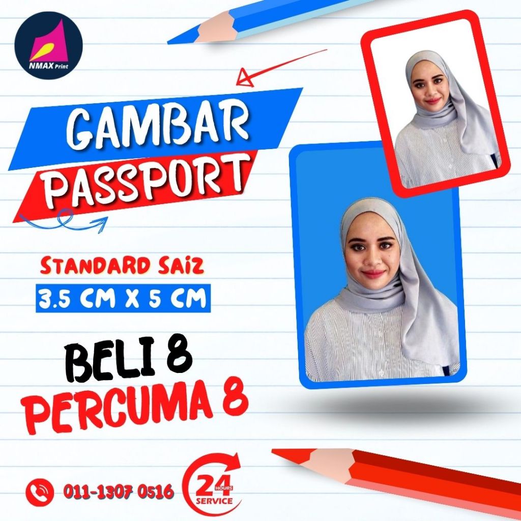 Cuci Gambar Ukuran Passport Saiz Standard (3.5cm x 5cm) | Shopee Malaysia