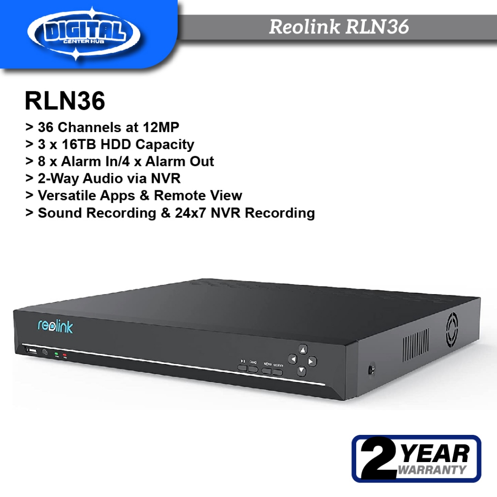 REOLINK RLN36 NVR 36 Channel NVR Work with 12MP/4K/5MP/4MP HD Reolink ...