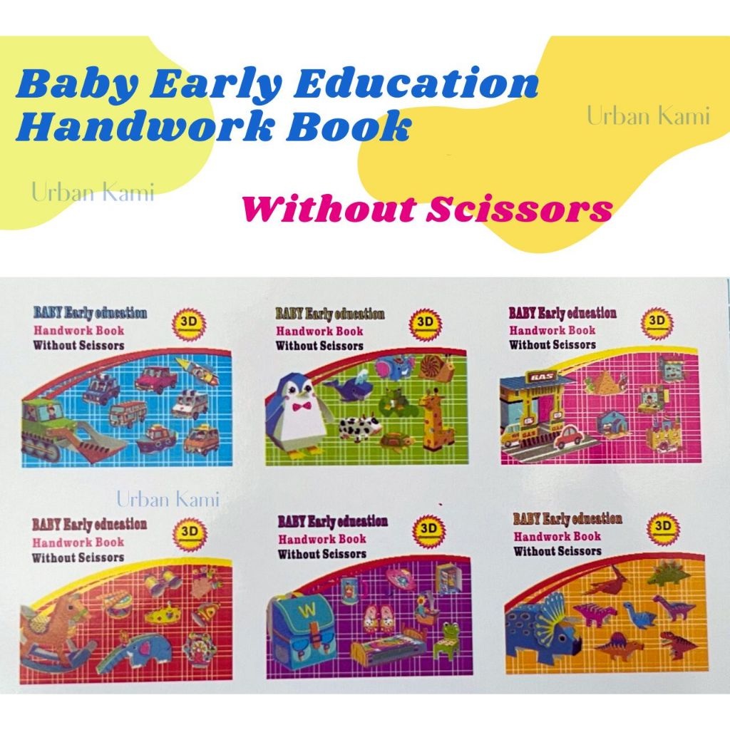 Baby Early Education 3D Handwork Book Without Scissors/ Paper Craft ...
