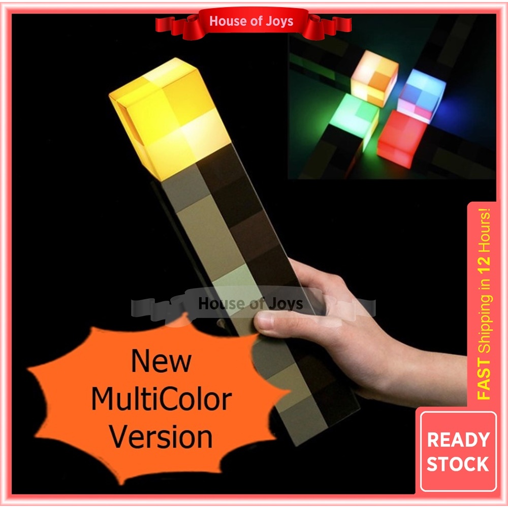 [Ready Stock] Minecraft Torch Big torch light USB rechargeable Birthday ...