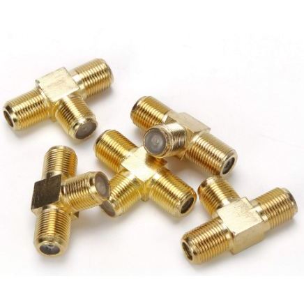 F Type RG6 Splitter 3 Way F-Type Female / T-Joiner to F-Type connector ...