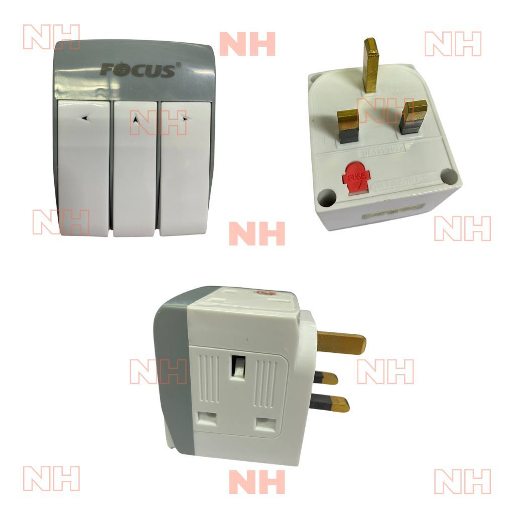 13A 3WAY Adaptor CW Individual Switch & Neon Safety Shutter 13A Easy ...