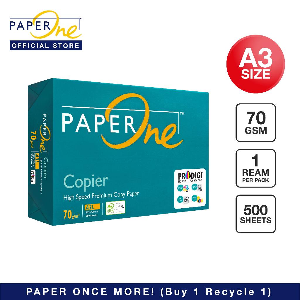 PaperOne A3 Copier Paper 70gsm 500 Sheets | Shopee Malaysia