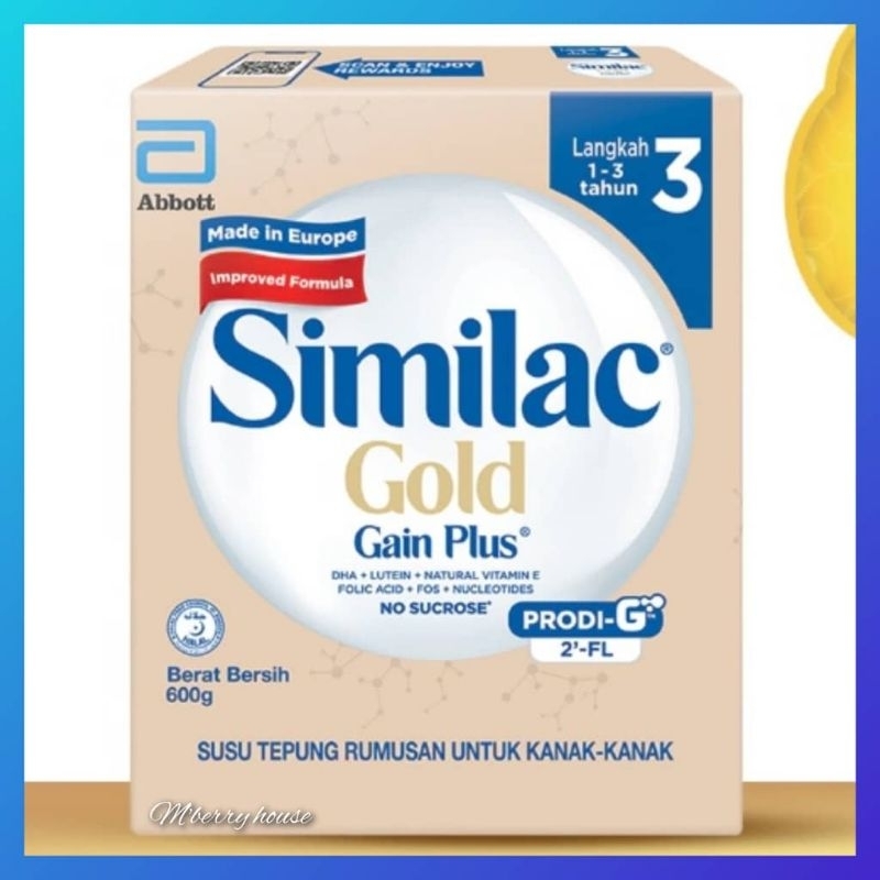 Similac Gold Gain Plus Step 3 600g (exp:8/2025) | Shopee Malaysia