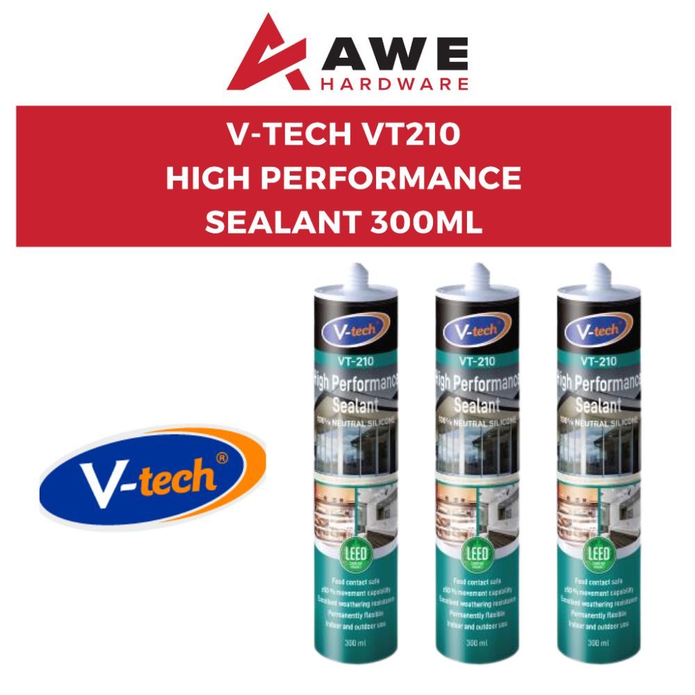 V-Tech High Performance Sealant VT210T 300ml Silicone Weatherproof Seal ...