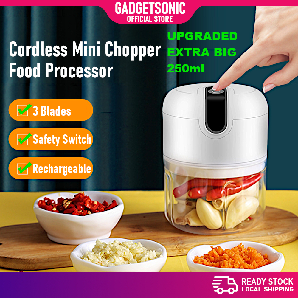 Portable Mini Blender Garlic Chopper Cordless Food Processor Cutter ...