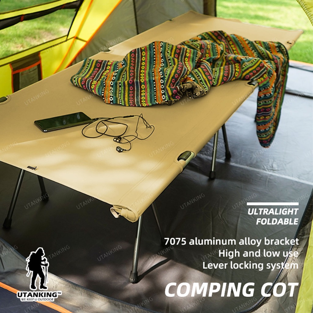 UtanKing™ Aluminum Camping Bed Outdoor Folding Camping Cot Heavy Duty ...