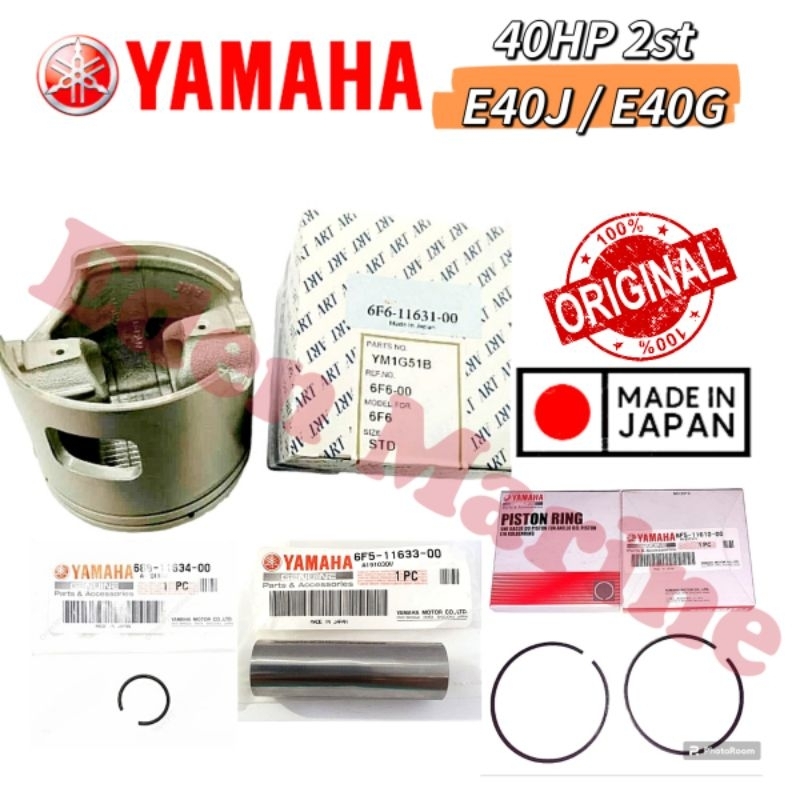 ART Piston KIT (JAPAN MADE) standard size for YAMAHA E40J/E40G 2 stroke outboard | Shopee Malaysia