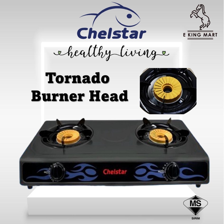 CHELSTAR Gas Cooker J-6000K Double 2 Burner Table Top Cooker Gas Stove ...