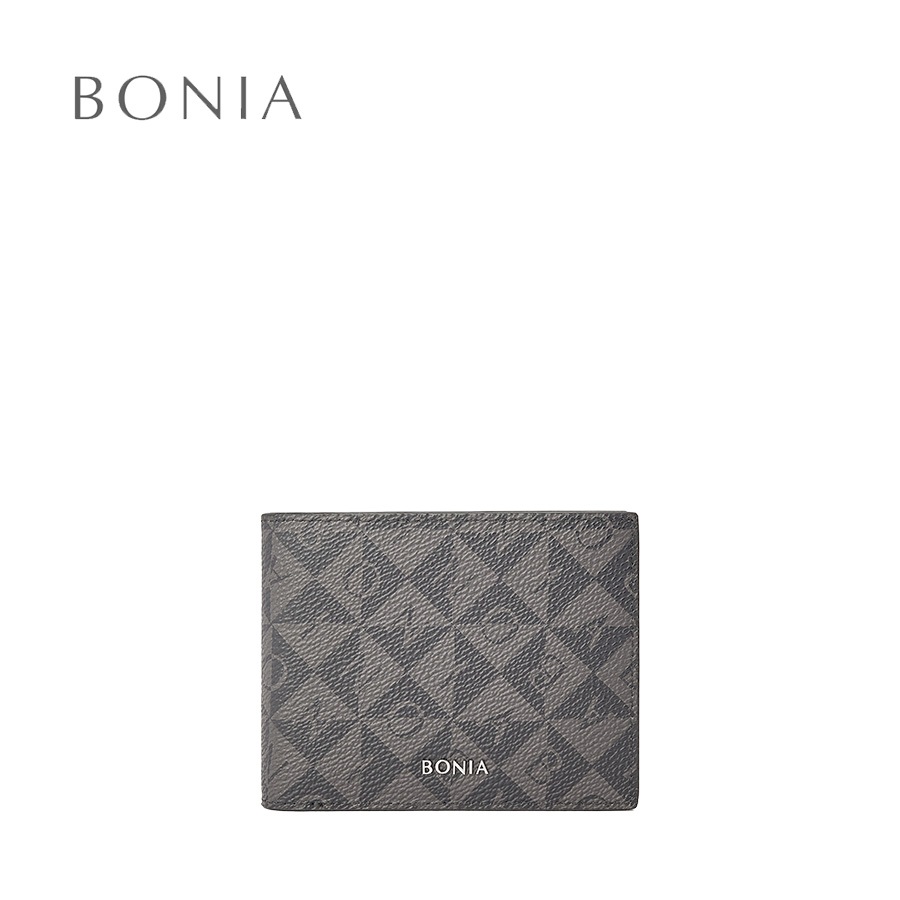 Bonia Black Alvaro Monogram Centre Flap Cards Wallet | Shopee Malaysia