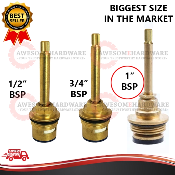 EZYFLIK 1" BSPT EXTRA BIG SIZE LONG BRASS SPINDLE REPLACEMENT VALVE FOR ...
