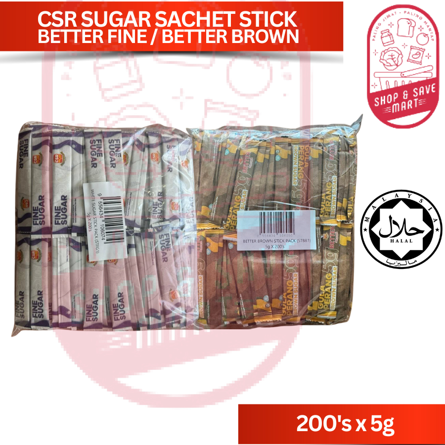 CSR Better Fine / Brown Sugar Sachet Pack 100's / 200's | CSR Halus ...