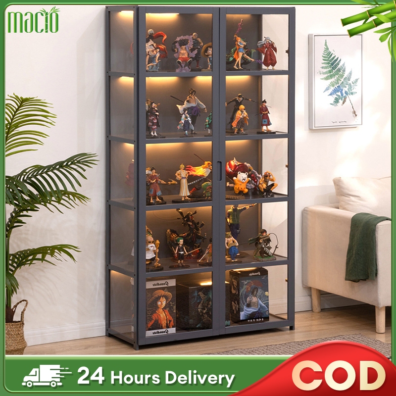 【New】🔥 Bamboo Display Cabinet Glass Acrylic Showcase Lego building ...