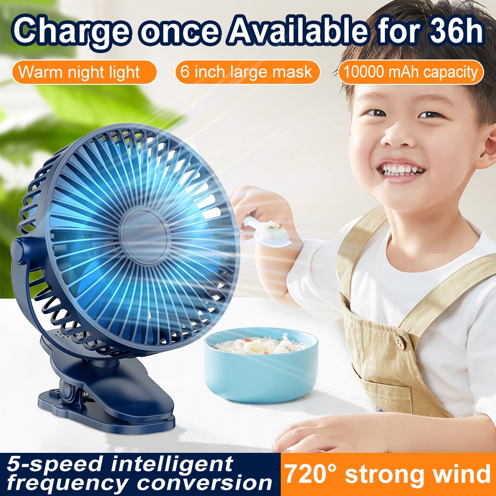 Portable USB Table Fan Clip-on Type Rechargeable Mini Desk Fan 720 ...