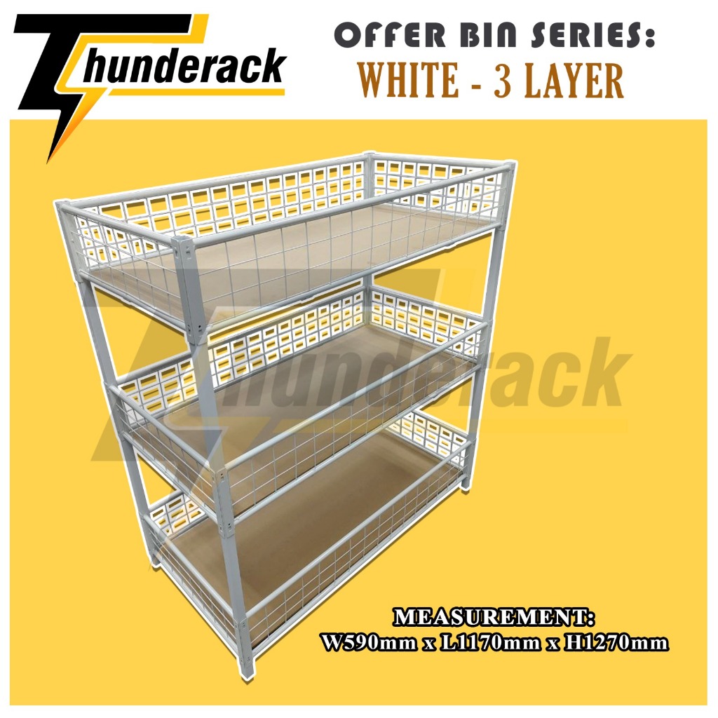 OFFER BIN 3 LAYER (WHITE COLOUR & BLACK COLOUR) | Shopee Malaysia