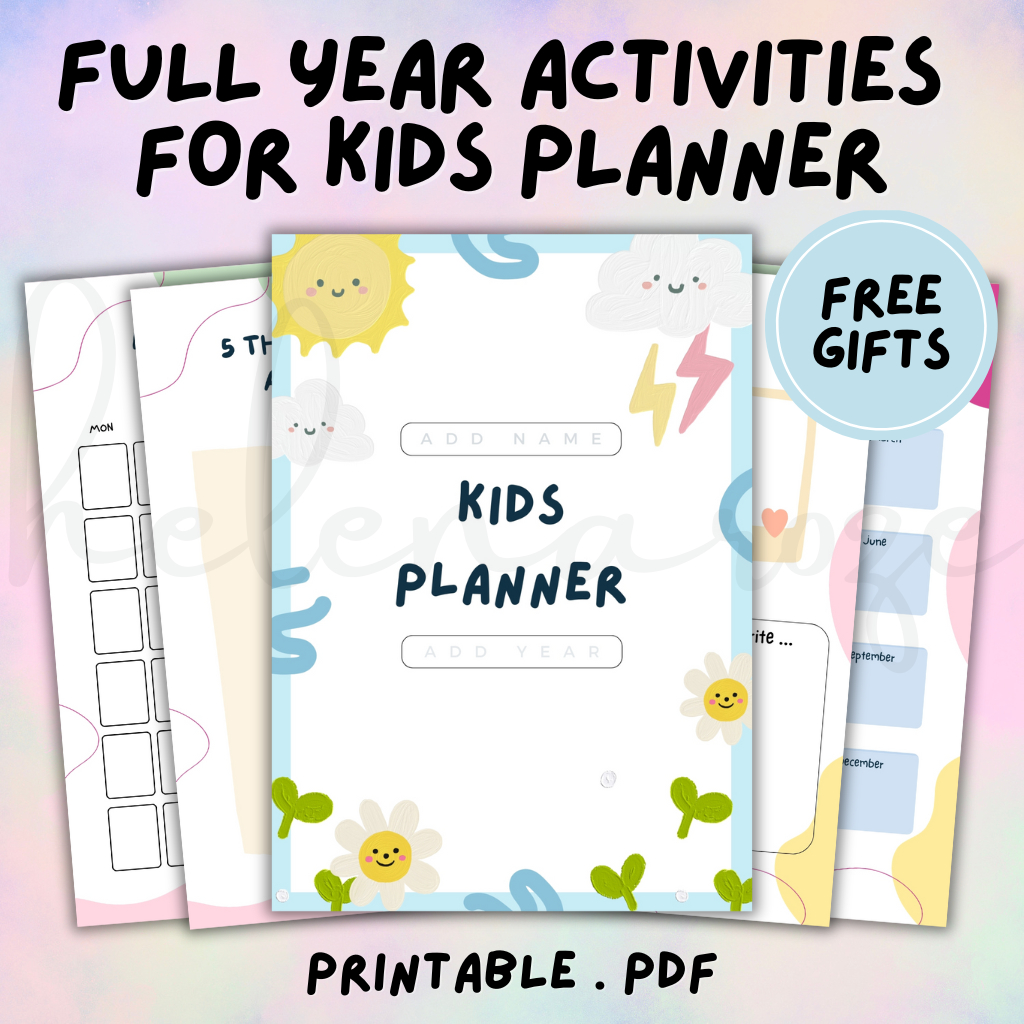 Full Year Activities For Kids Planner Printable PDF, Digital Planner ...