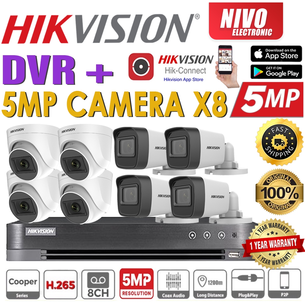 HIKVISION 5MP 8-CHANNEL CCTV Ultra HD 1920P 5.0MP 8CH DVR+Camera ...