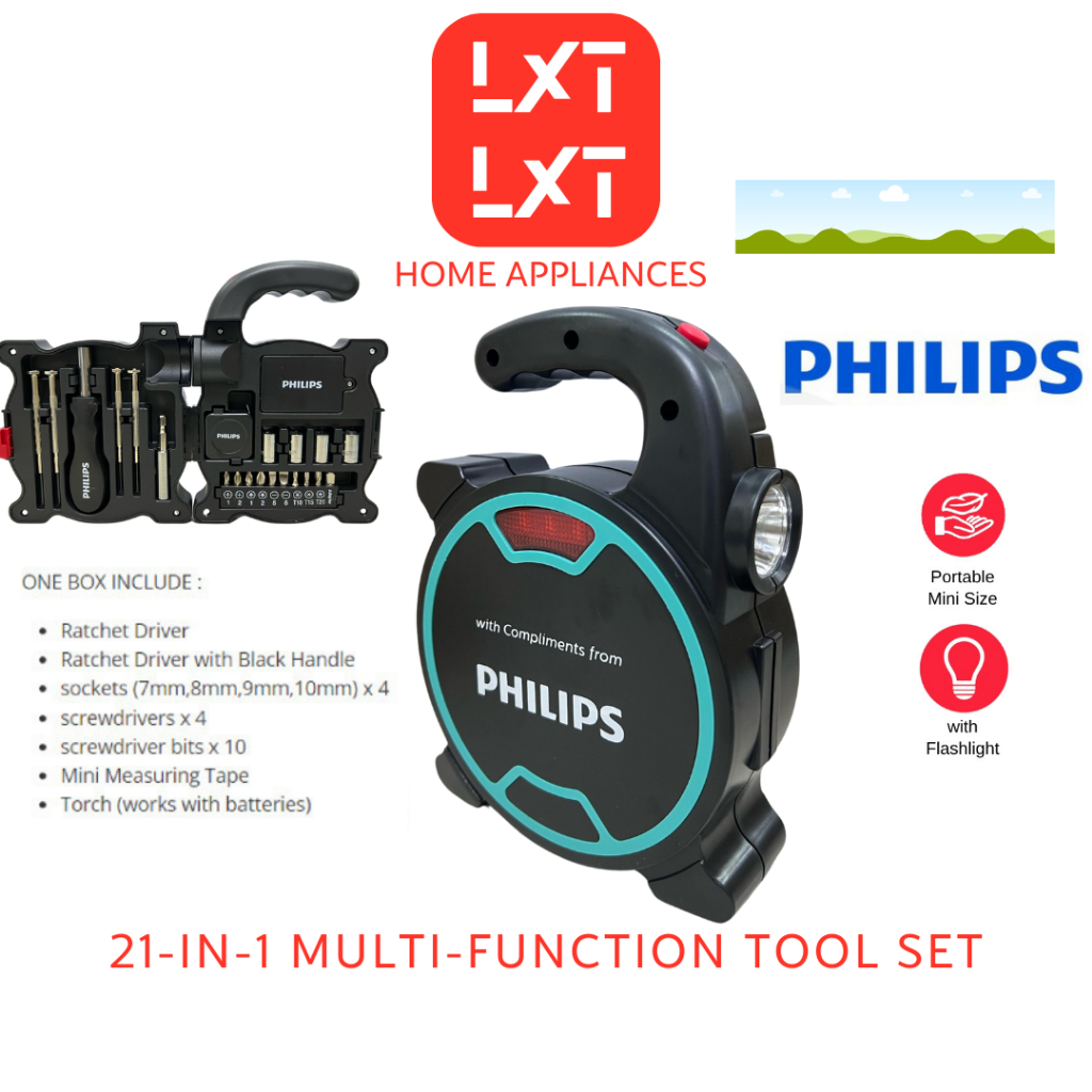 Philips 21-IN-1 Portable Multi-Function Mini Tool Set | ZC1218 Ratchet ...